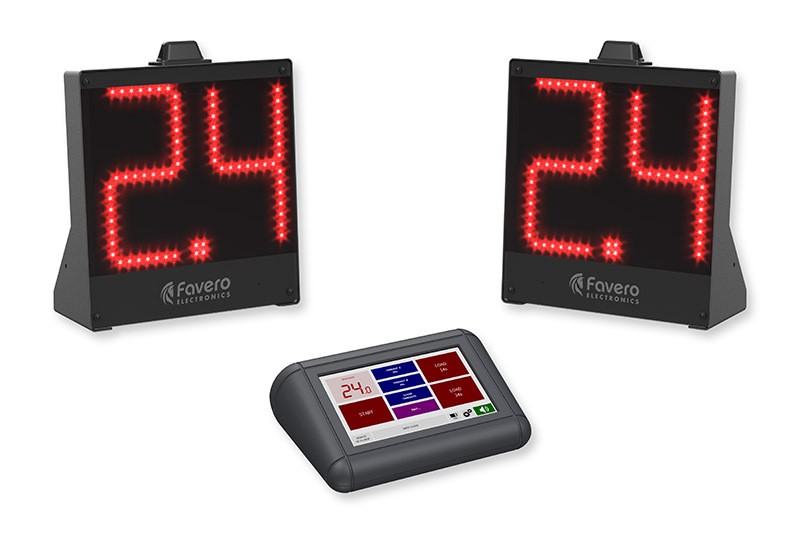 kit of 14-24 seconds with 2 Floor LED Basketball hot clock and console